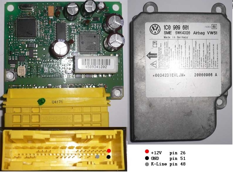 pinologia cenralki airbag vw - potrzebuje sprawdzić na stole sterowniki ...