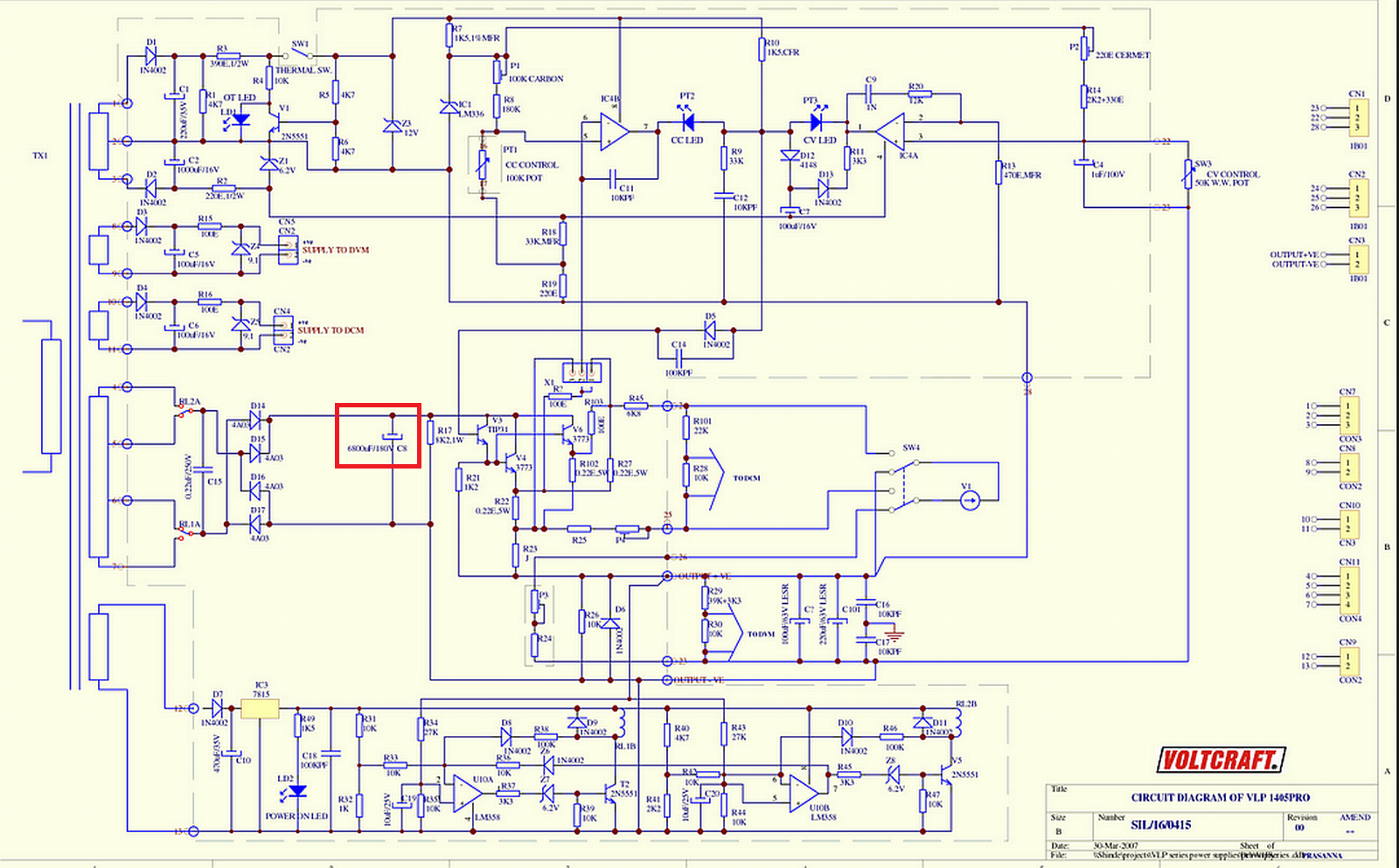 Zasilacz Voltcraft VLP1405 PRO- działanie transformatora.