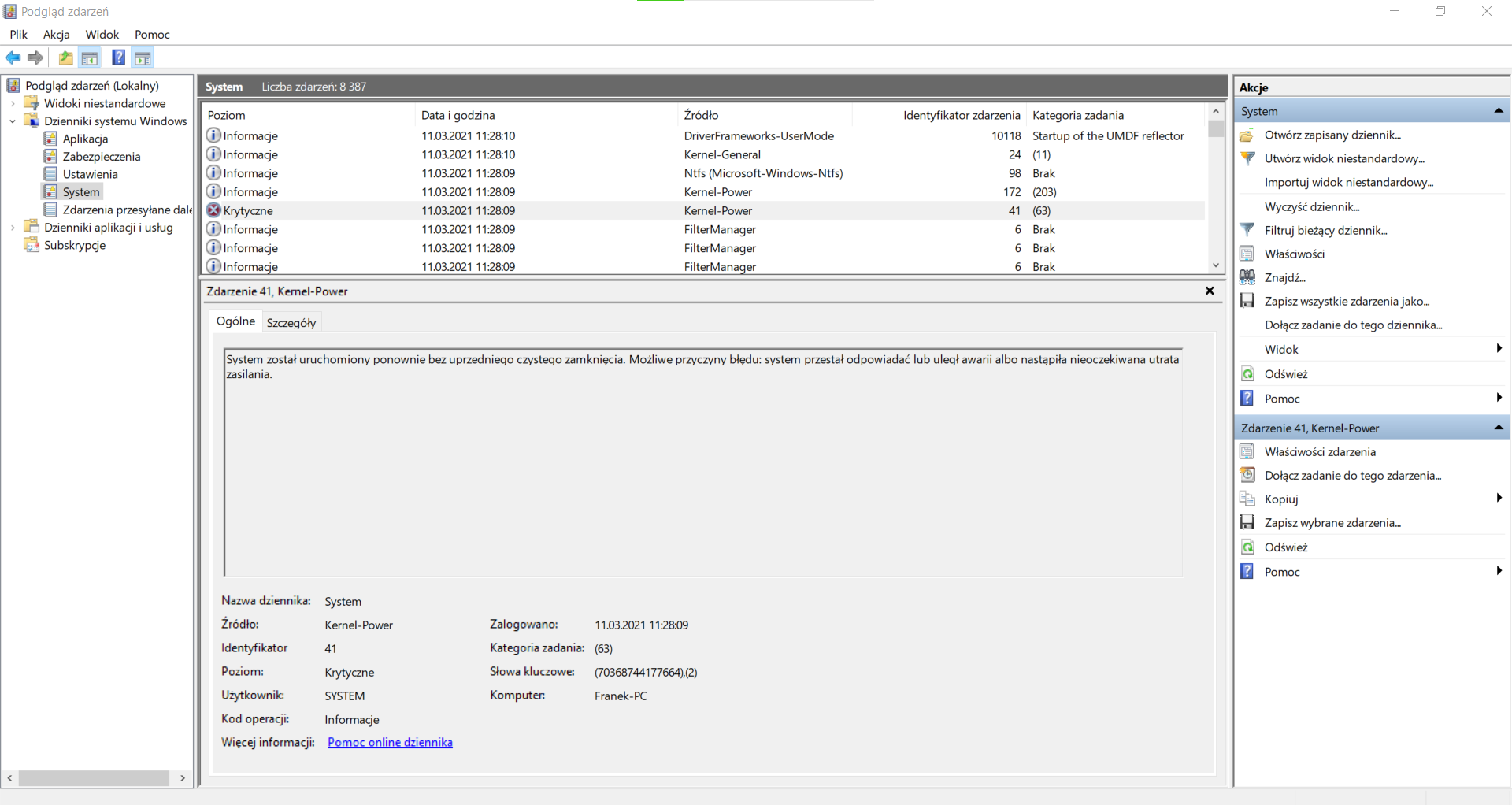 [Rozwiązano] BSOD Windows 10 64 bit podczas grania - Kernel-Power (41 ...