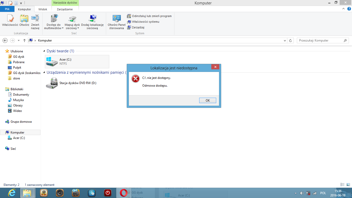 Jak naprawić błąd z dyskiem C: na Windows 8.0 bez formatowania?
