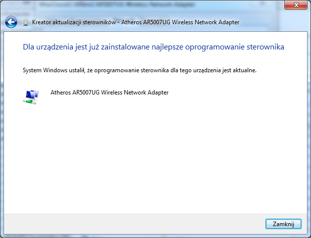 AR5007UG - Sterowniki do anteny wifi Atheros pod Windows 7