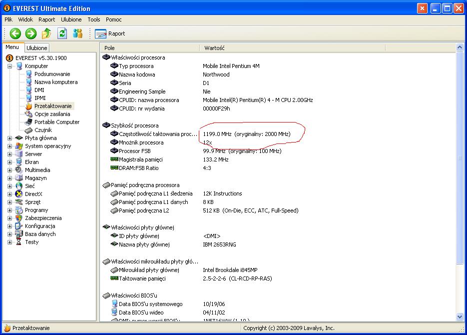 IBM A31p - Niskie taktowanie procesora, problemy z wydajnością wideo
