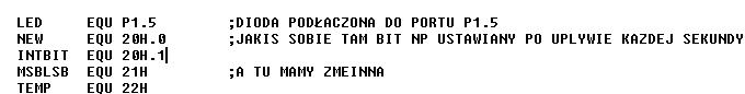 Program w assemblerze na 89s8252 do zmiany stanu P1.0 co 1s przy 4MHz kwarcu