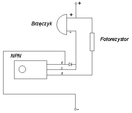 Brzeczyk, Tranzystor, Fotorezystor Jak to połączyć