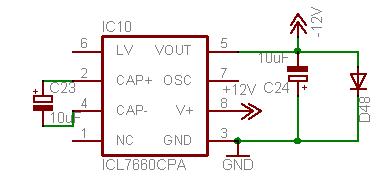 Podłączenie układu ICL7660A do napięcia zasilania 12V