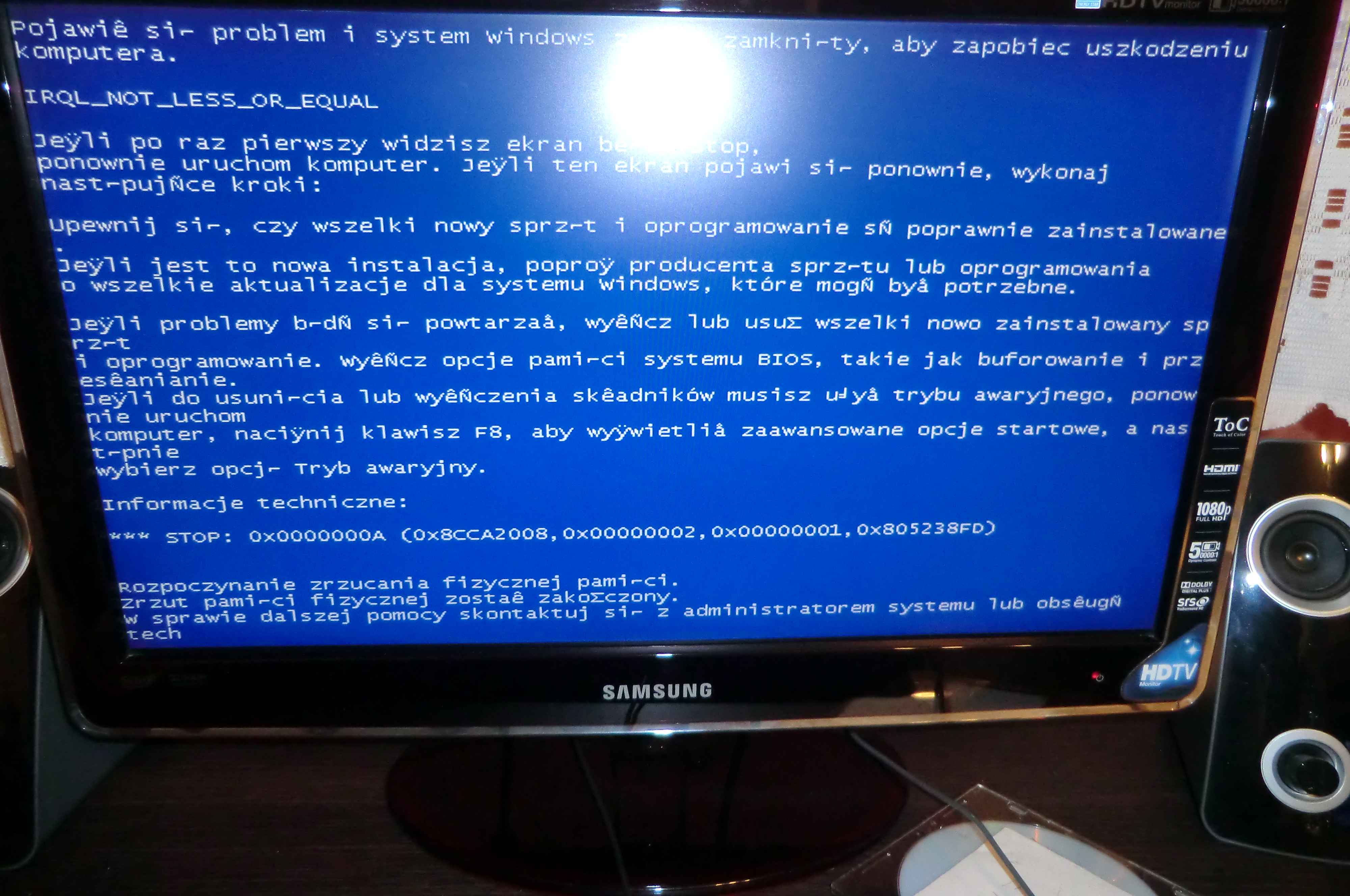 Bluescreen podczas przeglądania internetu na AMD 64X2 4400+, Win XP ...