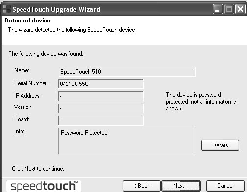 Speed Touch 510 - reset hasła i aktualizacja firmware 4.3.2.6.0