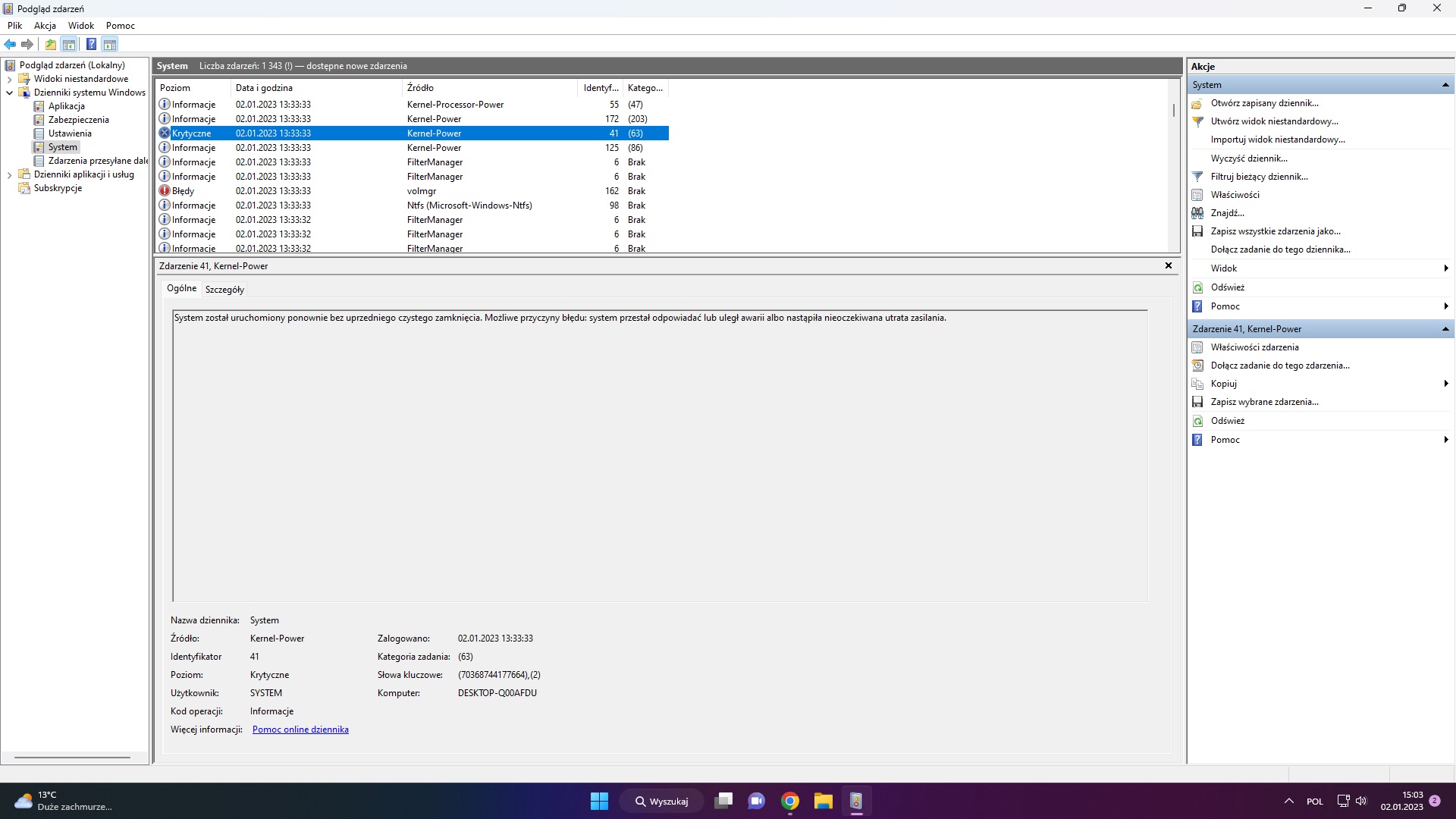 Bluescreeny kernel power eventlog bugcheck - elektroda.pl