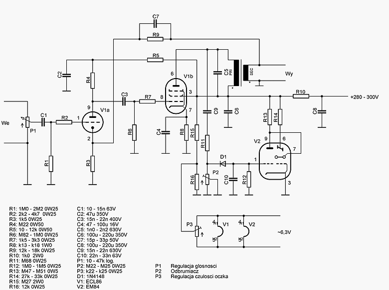 wzmacniacz ecl86 zlikwidowałem brum... i magiczne oko...