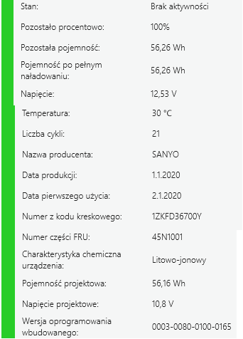 [Rozwiązano] Lenovo T530 - Bateria 45N1001 - BQ8030 - zbyt wysokie ...