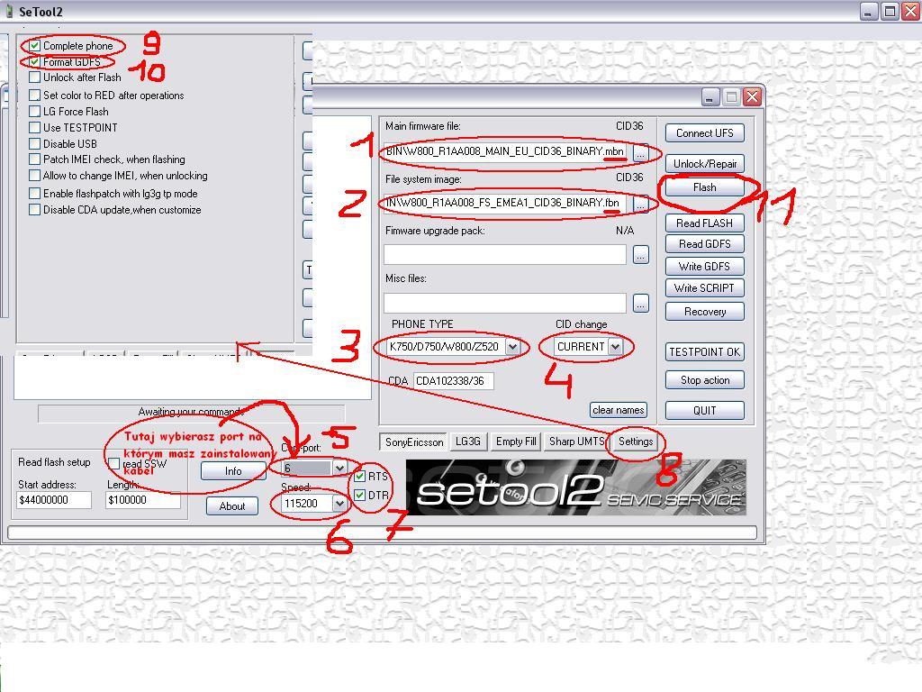 Błąd przy wgrywaniu softu do Sony Ericsson K750i przez SeTool2 - co robić?