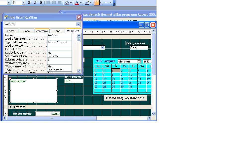 Access - VBA - Przekazanie wyników kwerendy SQL do podformularza