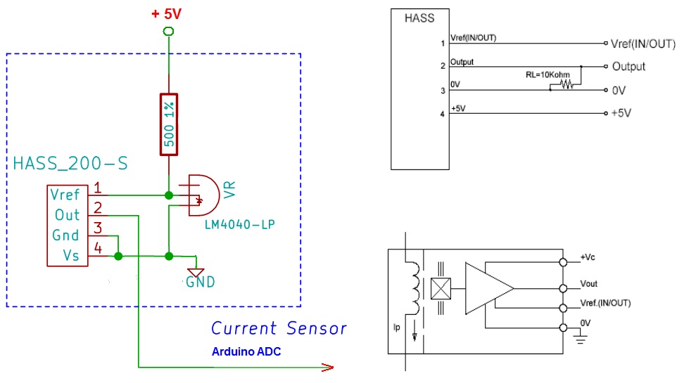 Schemat obwodu do pomiaru prądu DC 150A z HASS 200-S i Arduino - czy ...