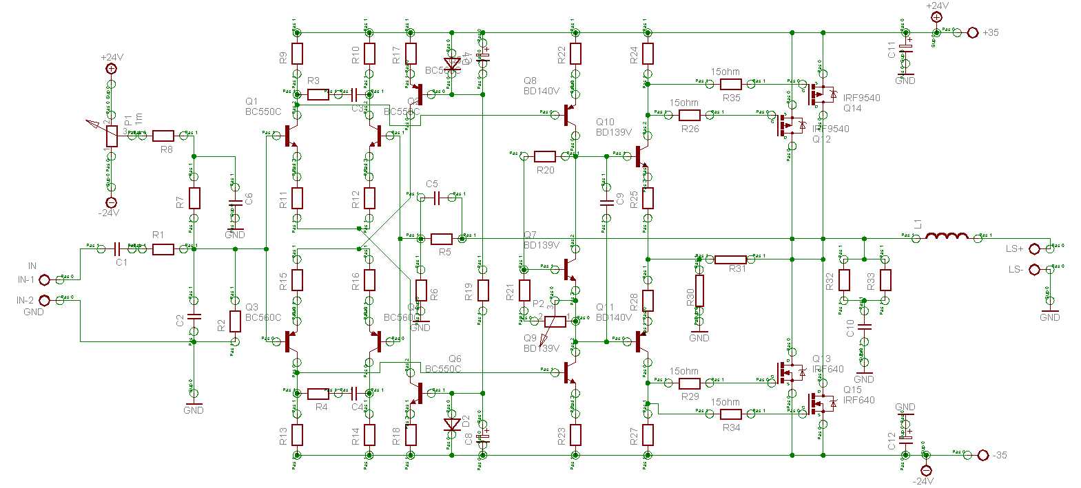 Jak dodać parę wyjściową do wzmacniacza Hexfet? Schematy hexfet2 i hexfet3