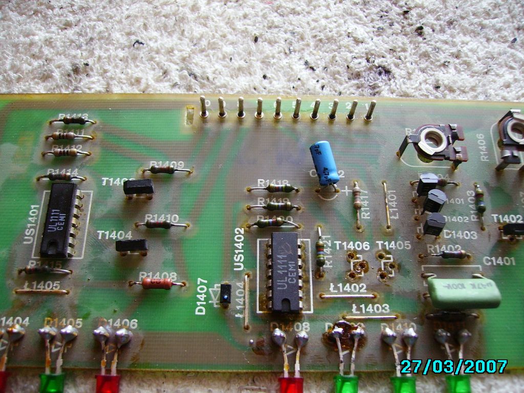 Radmor 5102 TE – schemat płytki B1716, typy tranzystorów T1405 i T1406