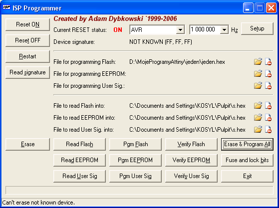 ATTINY2313 - problem z wielokrotnym programowaniem przez ISP