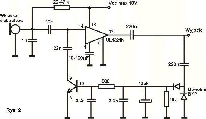 Schemat ideowy wzmocnienia z kompresją A244D - brakujące elementy