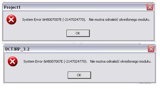 kominikat o module (System Error &H8007007E (-2147024770