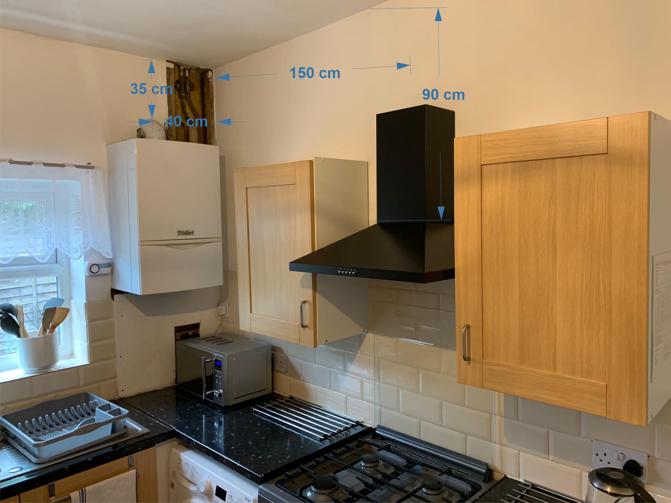 Dobór Okapu i Typu Wyciągu do Kuchni 330x250x270cm, Otwór nad Piecem ...