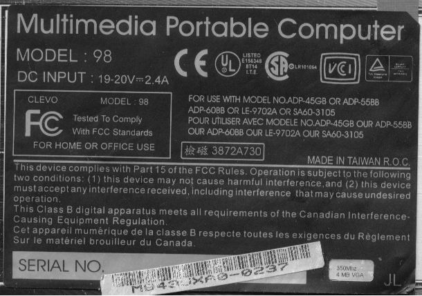 Jak rozpoznać model laptopa Toshiba z tabliczki znamionowej?