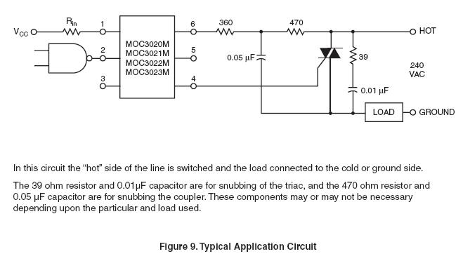 moc3020 i tic206M - poprawność schematu dla obciążeń indukcyjnych 230V AC?
