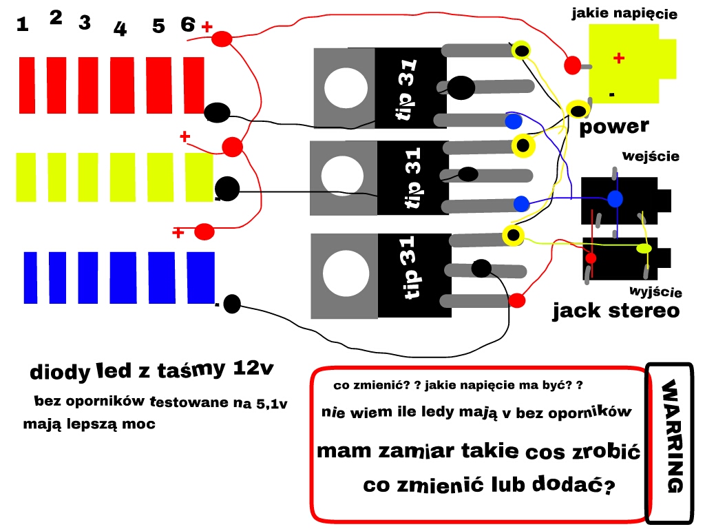 [Rozwiązano] tip 31 i diody led taśma 12v (bez oporników na 5,1v) i ...