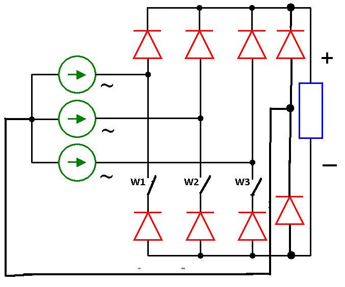 [Rozwiązano] Mostek prostowniczy 3 fazy z połączeniem zera - poprawność ...