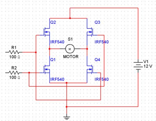 Jak zbudować mostek H na MOSFET do sterowania silnikiem DC z ATmega8?