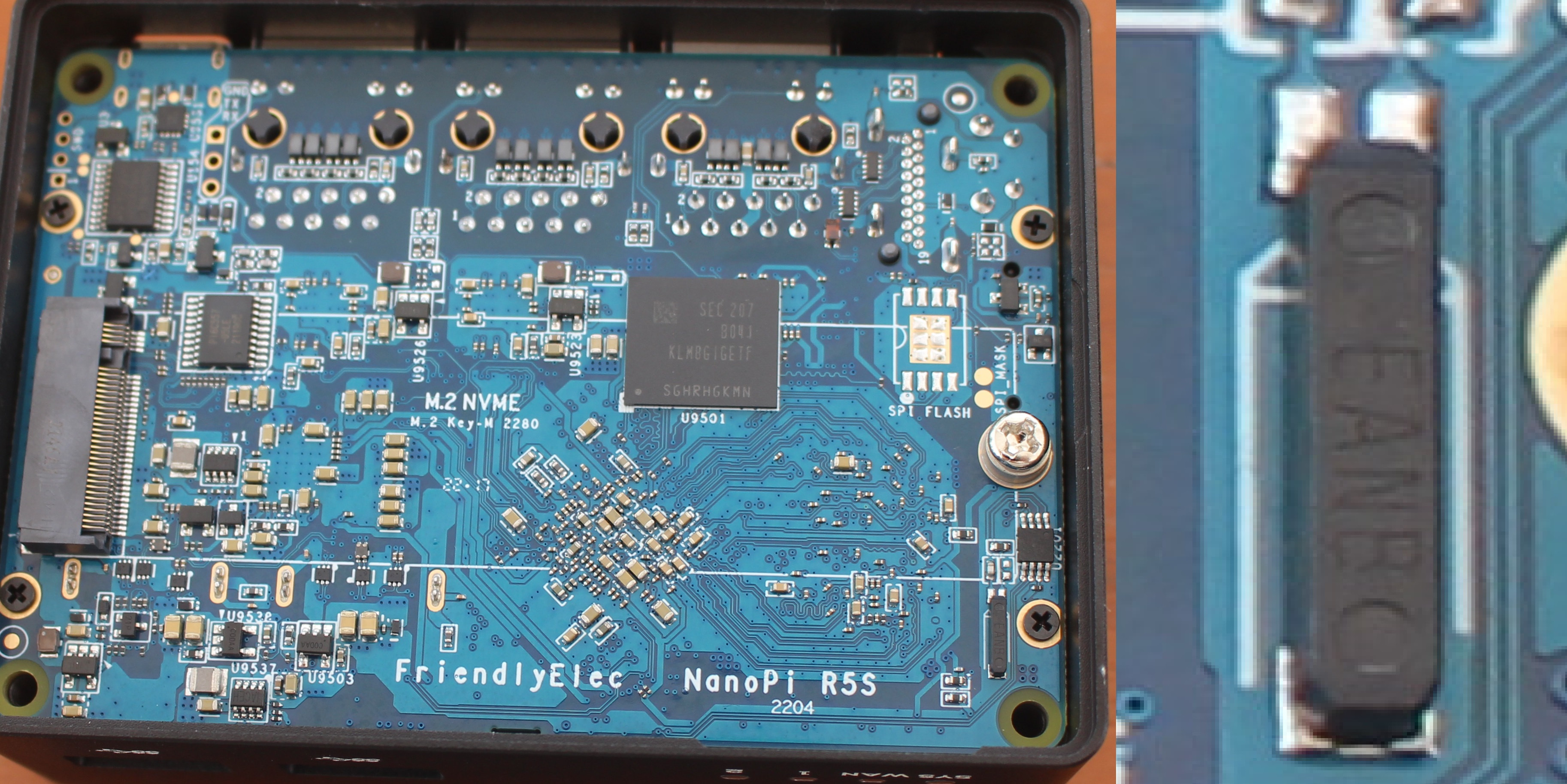NanoPi R5S - jaką funkcję pełni urwana część z prawej strony na dole?