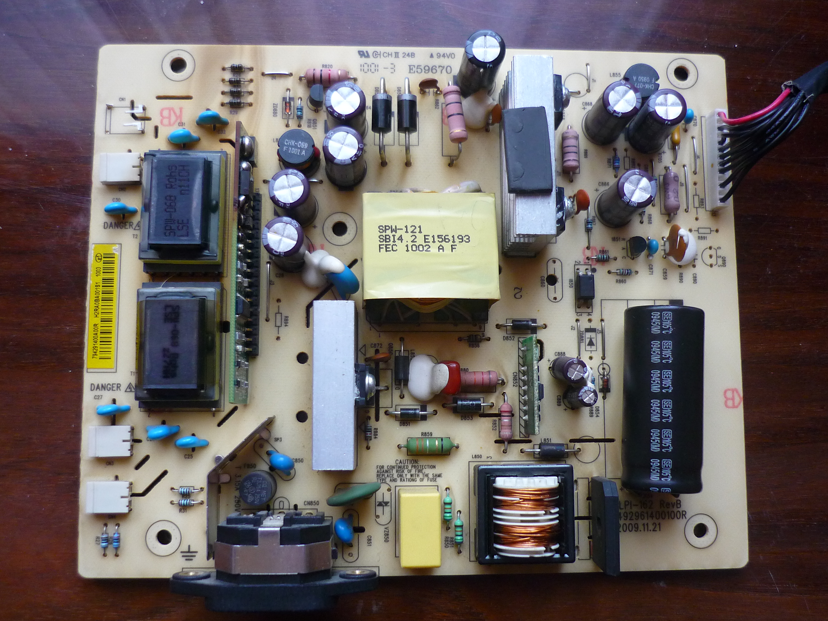 HP 2510i - migający obraz i zapach spalenizny, transformator SPW-068 ...