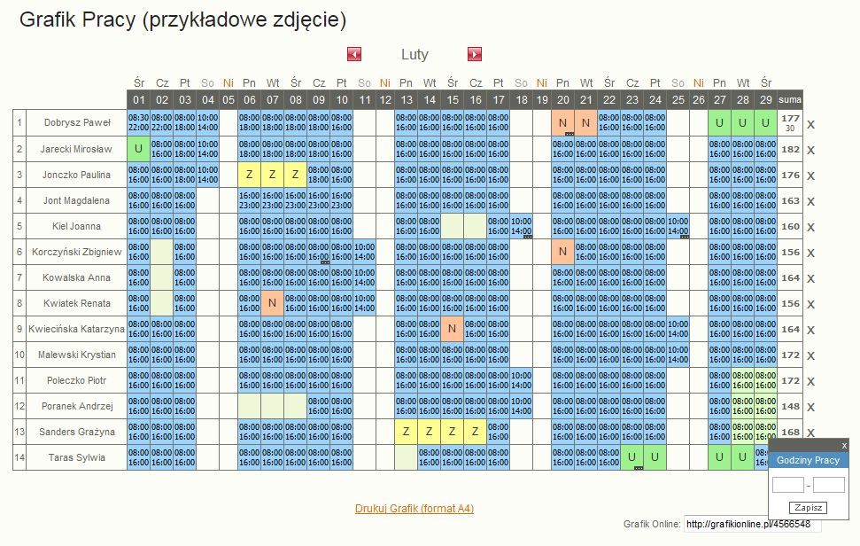Jak zrobić harmonogram pracy w Excelu z przewijanymi miesiącami?