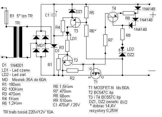 Prostownik do ładowania akumulatorów (auto) - 3 - elektroda.pl