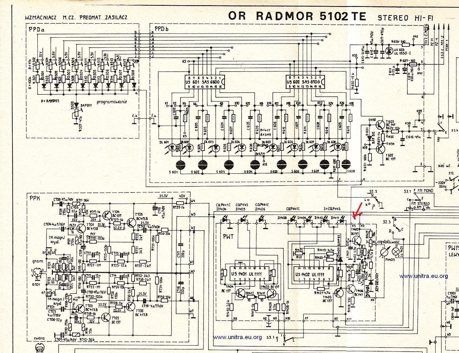 Radmor 5102. Brak UKF i nie działający wskaźnik częstotliwości.