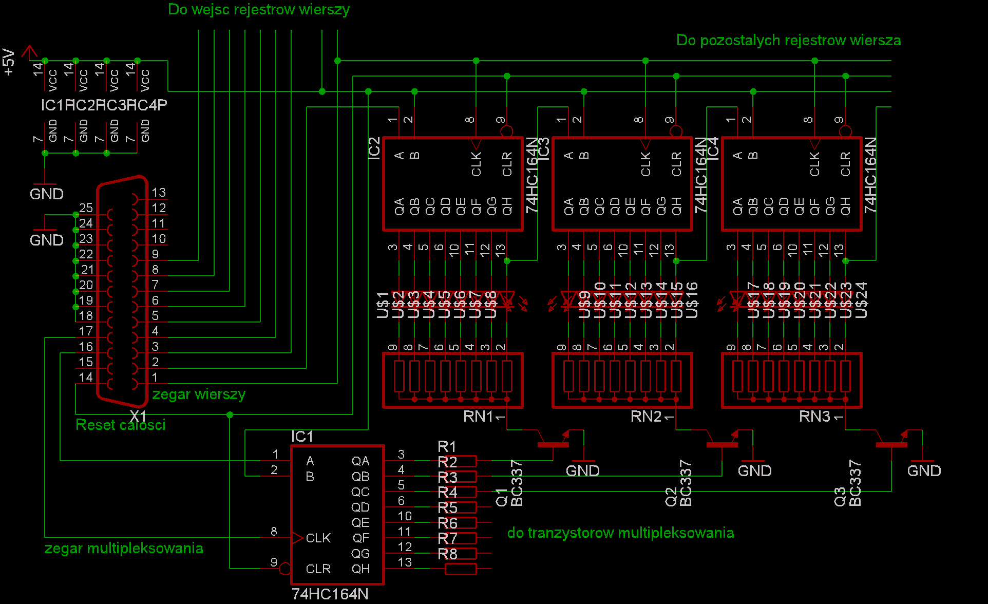 Jak zbudować wyświetlacz LED 8x64 z czcionką 4x7 i 5x8?