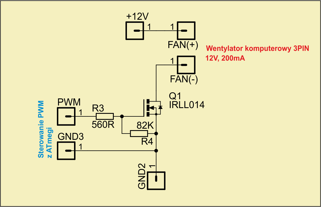 Tranzystor do regulacji PWM obrotów wentylatora komupterowego