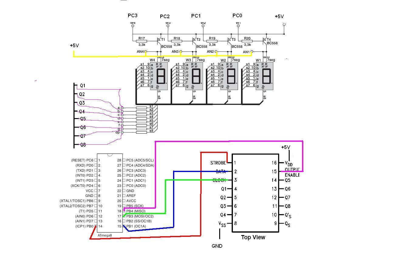 Sterowanie wyświetlaczem LED przez CD4094 w Bascomie - przykładowy kod?