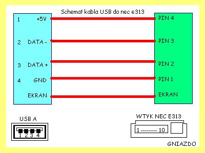 Kabel USB NEC E313 - brak wykrywania telefonu przez Windows XP/ME