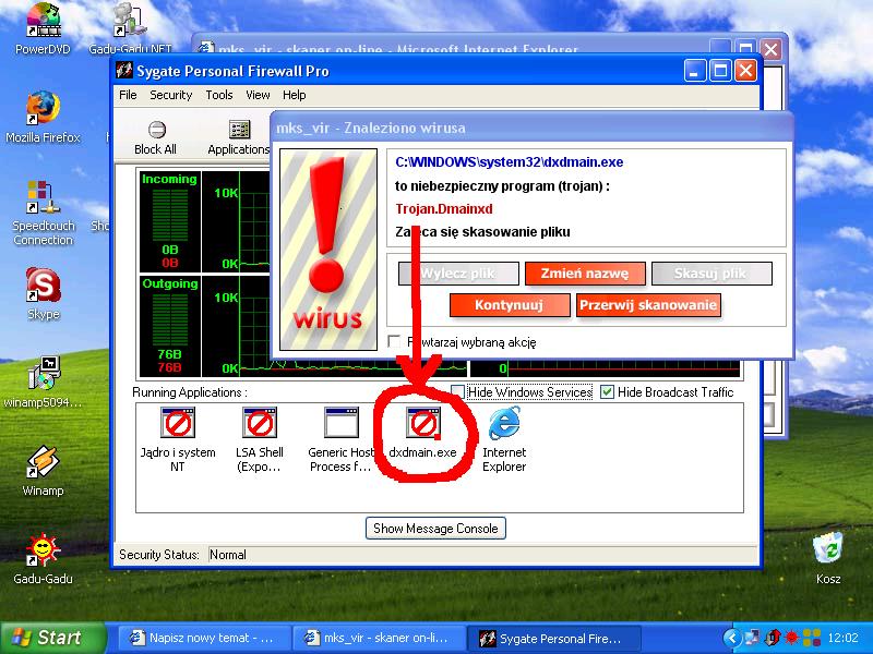 Jak usunąć trojana Trojan.Dmainxd z Windows XP? HijackThis log w załączniku