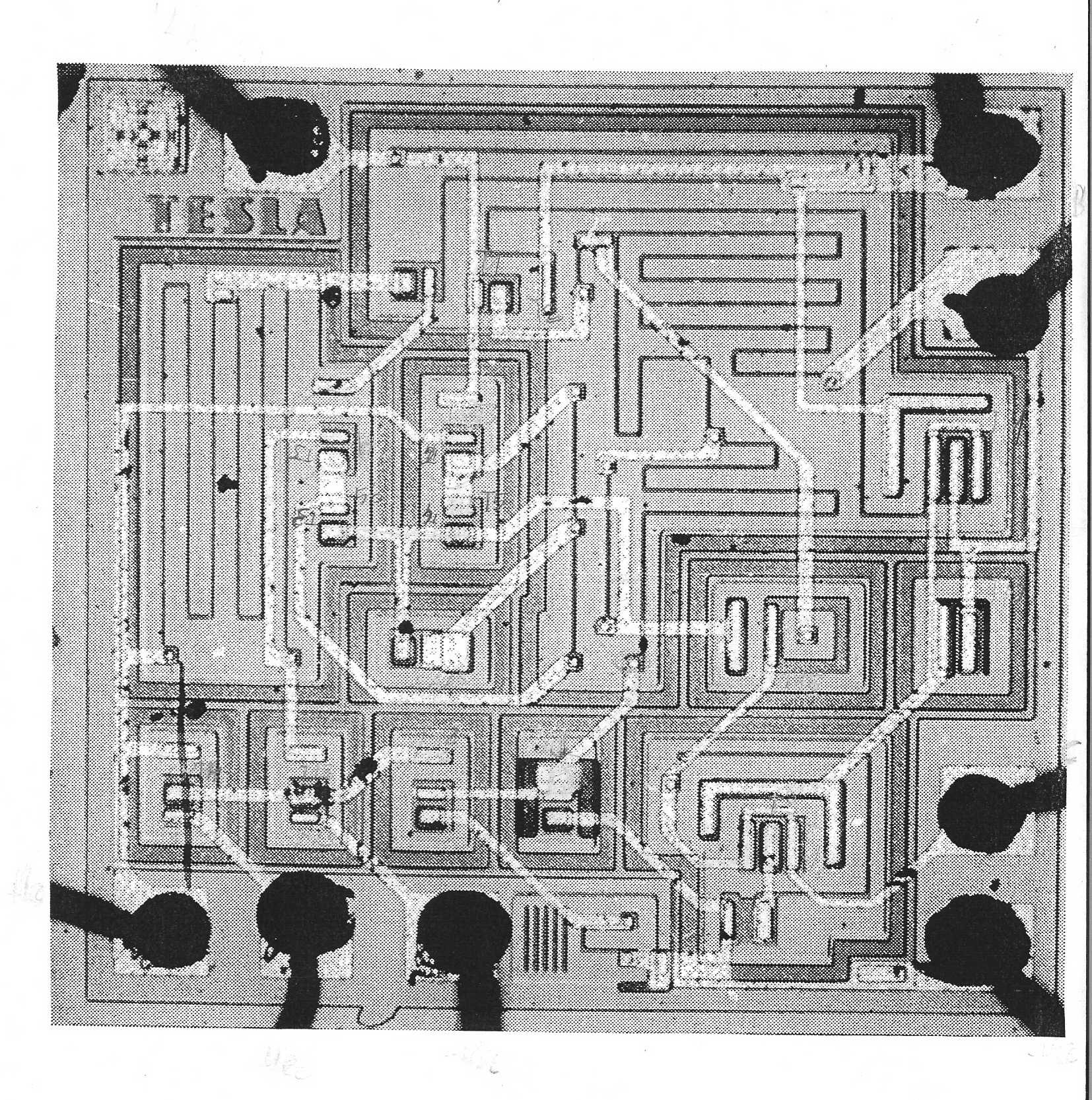 Identyfikacja elementów na strukturze wzmacniacza UA709 - schemat i opis