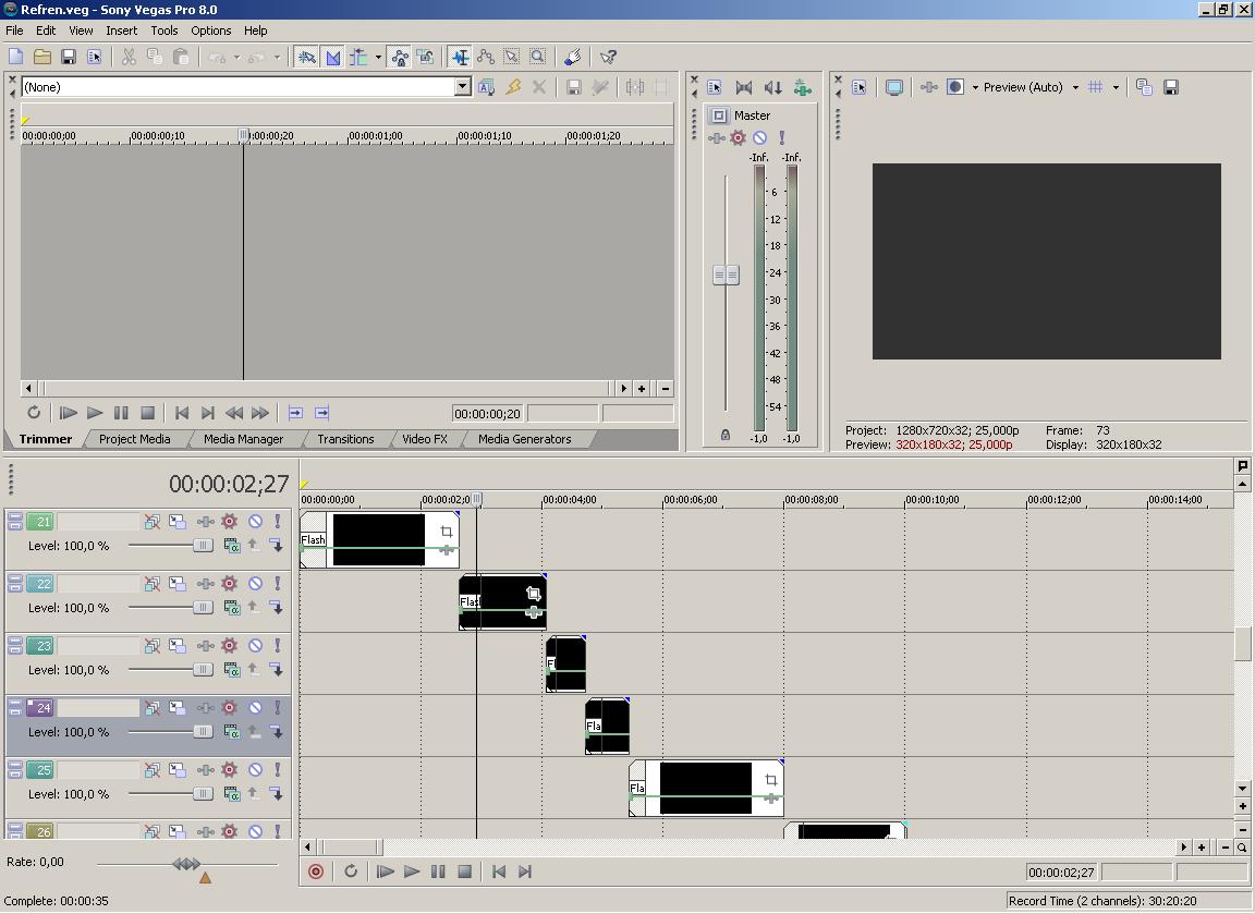 Sony Vegas Pro 8 - czarne klipy w projekcie, jak to naprawić?