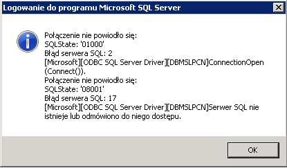 SQL Server zatrzymuje się po uruchomieniu - zmiana haseł administratorów