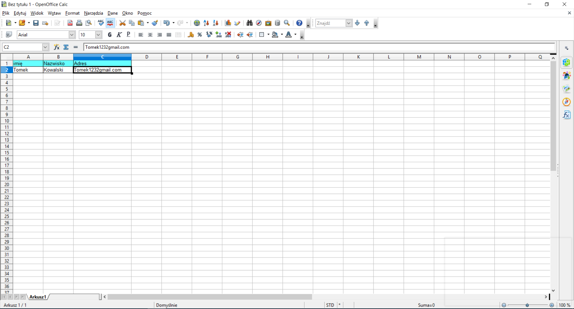 OpenOffice format CSV - Jak poprawnie formatować do pliku CSV