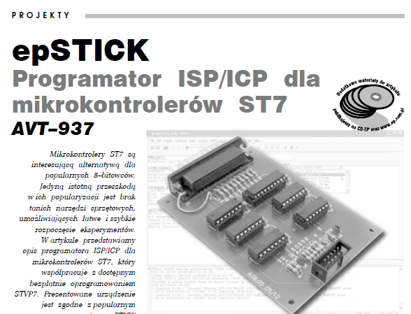 [Rozwiązano] [Szukam] Schemat AVT937 do programowania ST7 przez port ...