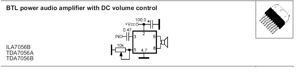 Schemat TDA7056B a TDA7056A - różnice i podłączenie potencjometru