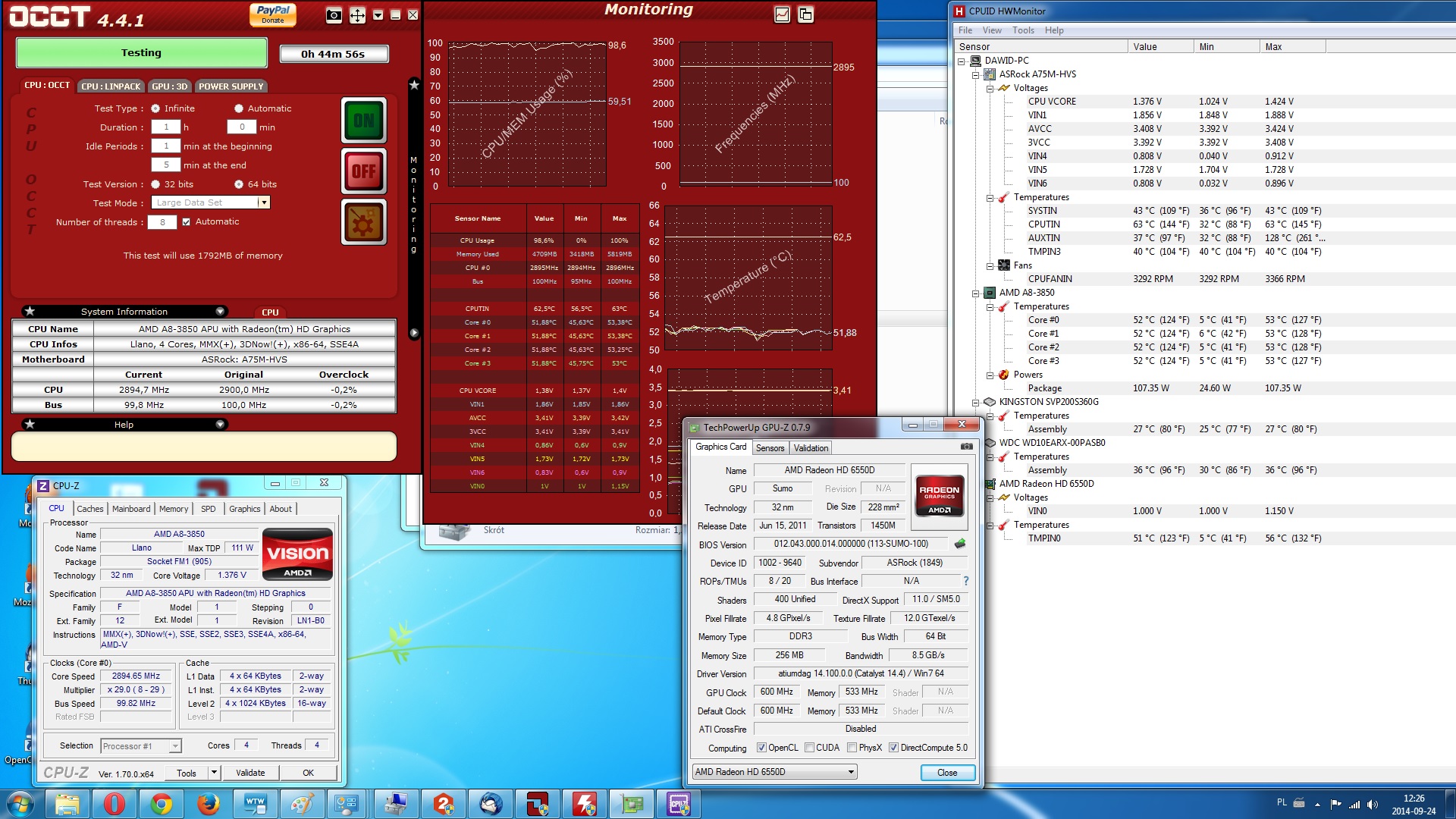 AMD A8-3850 APU, Radeon HD 6550D - Zawieszanie i Blue Screen przy ...