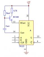 Czy układ 74123 zadziała przy przełączaniu zasilania 5V na bateryjne Vcc?