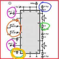 [Rozwiązano] Interpretacja oznaczeń na schemacie wzmacniacza TA8205AH ...