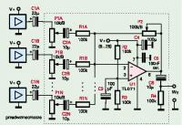 Sumator na TL072. Schemat prostego sumatora lewego i prawego kanału.