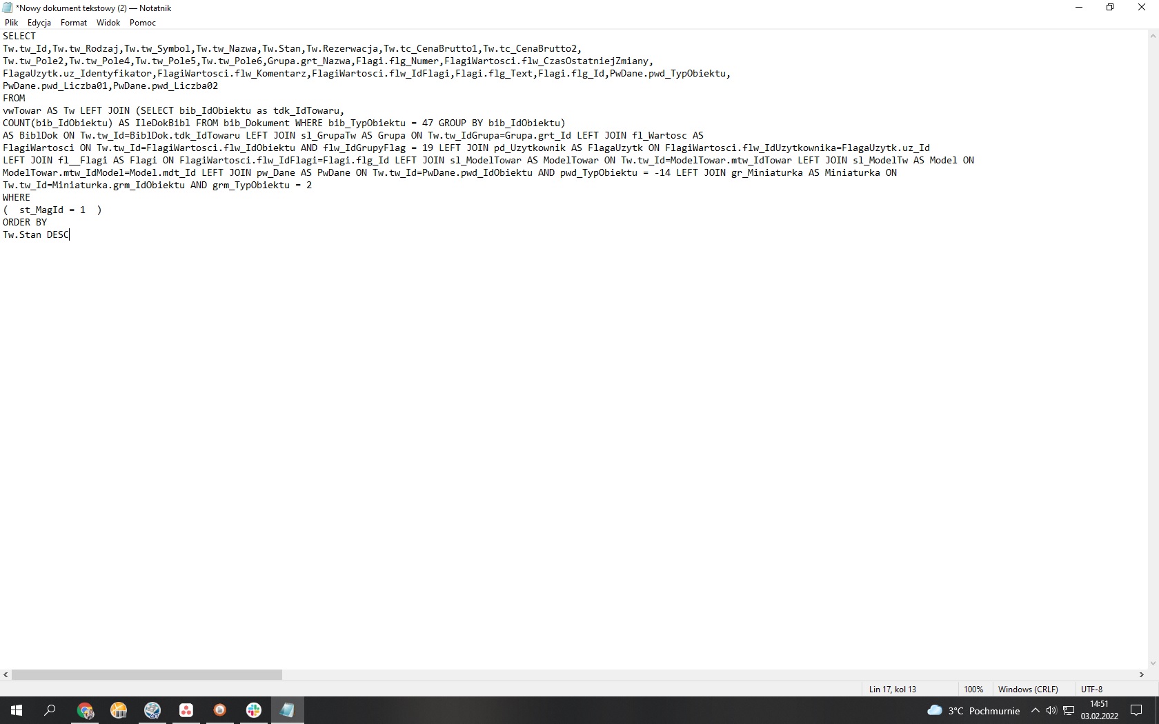 Formatowanie warunkowe SQL Subiekt: Błąd The multi-part identifier ...