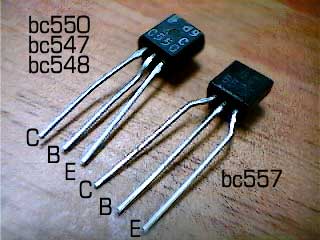 BC557B – wyprowadzenia tranzystora PNP, opis pinów zgodnie z kartą ...